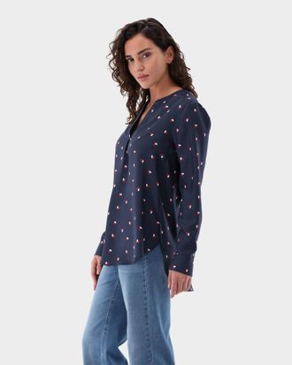 van Laack Tunika-Bluse mit Herzchen Druck