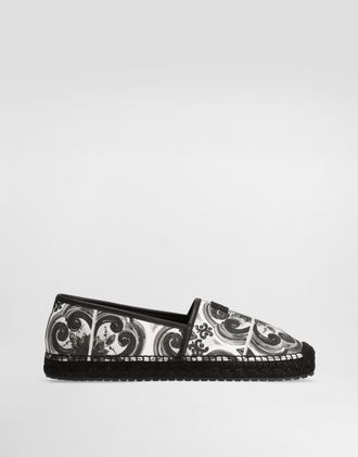 Dolce & Gabbana Espadrilles Aus Canvas Mit Muschelprint - Mann Sandalen Und Slides Mehrfarbig 45