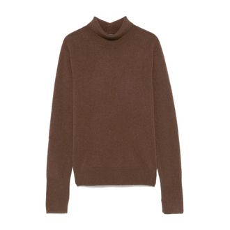 Joseph Femme, Pulls, Brun, Taille: 42 FR Pull Col Montant en Cachemire