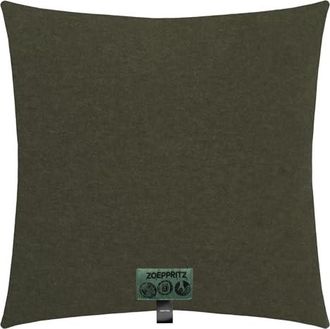 Zoeppritz Soft-Fleece-Kissenbezug - Polarfleece-Kissenbezug mit H&auml;kelstich - Flauschige Kissenh&uuml;lle - 40x40 cm - 681 Olive Branch - von zoeppritz since 1828, 70