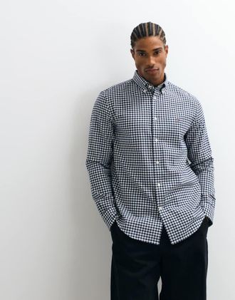Tommy Hilfiger chemise en flanelle &agrave; carreaux vichy bleu marine