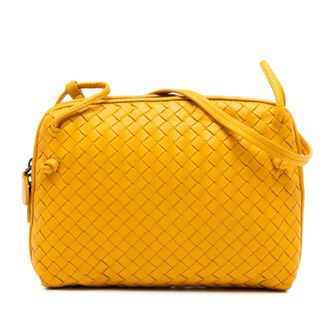 Bottega Veneta Yellow Nappa Intrecciato Nodini Crossbody