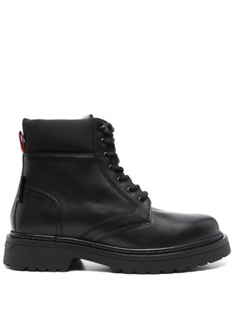 Tommy Jeans bottines &agrave; d&eacute;tails de surpiq&ucirc;res - Noir