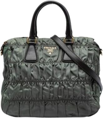 Prada Pre-owned Nylon Satchel - Femme - Pre-owned - Vert - Taille: ONE Size