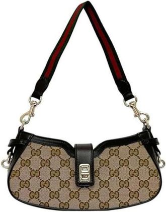 Gucci Sac bandouli&egrave;re en toile Pre-owned - Femme - Pre-owned - Beige - Taille: ONE Size