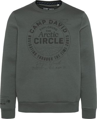 Camp David Herren Sweatshirt mit Puffprint Dark Forest, XXXL