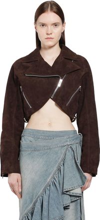 Alaia Suede Cropped Biker Jacket