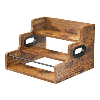 Generic Weinflasche Organizer - 3-lagiges Holzregal, Arbeitsplatte | Vintage Spritenhalter F&uuml;r Sammler-Enthusiasten Wohnung Bar Lagerung Dekorativ