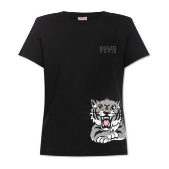 Kenzo Femme, Tops, Noir, Taille: 40 FR T-shirt avec logo
