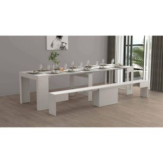 Dmora Tisch- und Stuhlset Crispin, Mehrzweckkomposition, Set mit Konsole und 1 ausziehbarer Bank, 100 % Made in Italy, 66 x 25 x 45 cm, Schiefer - Dmora