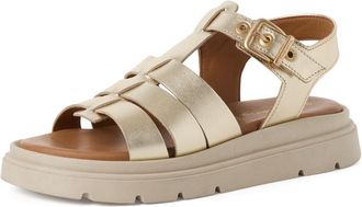 Tamaris Damen Sandalette mit Keilabsatz, metallic, 38 EU