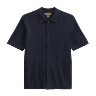 Marc O'Polo Strickshirt Kurzarm - - Knitwear - Herren - Blau - 2XL
