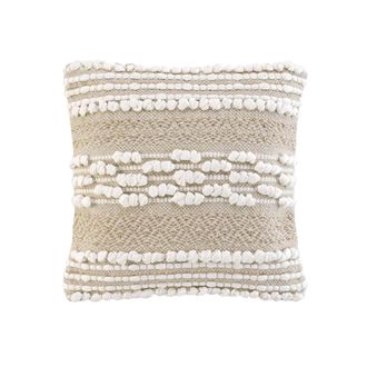 Douceur d'Int&eacute;rieur Kissen mit abnehmbarem Bezug, 40 x 40 cm, Polyester-Baumwolle, Fantasie, mit Metallf&auml;den, Wei&szlig;