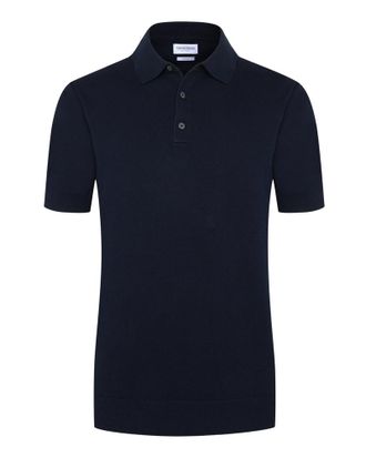 Tom Rusborg Unifarbenes Poloshirt aus Baumwolle mit gerippten B&uuml;ndchen in