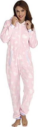 Generic Pyjama Une Pi&egrave;ce en Polaire pour Femme Pyjama Chaud Et Doux Pyjama Femme en Pilou Sleepwear Et Fermeture &Eacute;clair V&ecirc;tement De Nuit en Peluche Pyjama Hiv