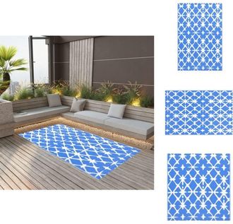 vidaXL Vidaxl - Outdoor-Teppich arakil Wei&szlig; und Blau 190x290 cm pp - Au&szlig;enbereich Dekoration - Balkon Teppich - Terrassen Teppich - Garten Teppich - Pool