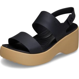 Crocs Brooklyn Sky Damen-Sandalen mit Absatz, Schwarz/Cashew, Gr&ouml;&szlig;e 42, Black Cashew, 42/43 EU