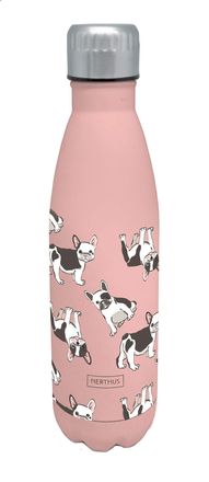 Nerthus Kitchenware Nerthus FIH 513 Doppelwandige Thermosflasche f&uuml;r Kaltes und Hei&szlig;es, Design: Hunde, aus 18/8 Edelstahl, BPA-frei, 500 ml