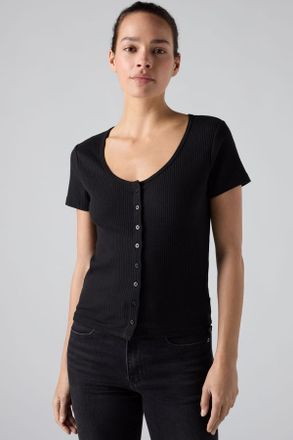 Levi's Austen Button-Up Short-Sleeve Top - Damen - Schwarz / Schwarz