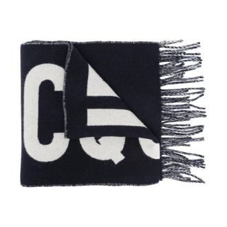 Jacquemus Schal mit Logo und Fransen - - Accessories - Herren - Blau - ONE SIZE