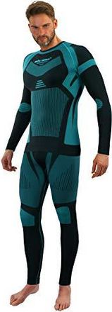 Sesto Senso Homme sous-V&ecirc;tement Fonctionnel Ensemble Maillot de Corps &agrave; Manches Longues Cale&ccedil;on Couche de Base M Bleu