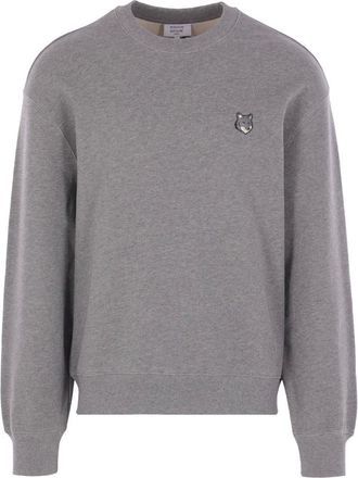Maison Kitsun&eacute; Homme, Sweatshirts et sweats &agrave; capuche, Gris, Taille: S Casual Fleece SweaT-shirt