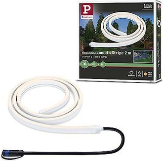 Paulmann 94679 Plug & Shine LED Au&szlig;enleuchte Stripe Smooth IP68 2m incl. 1x12 W dimmbar Wei&szlig; Kunststoff 3000 K