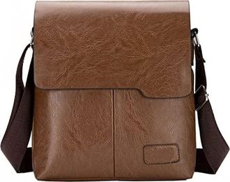 Generic Sac à bandoulière vintage en cuir synthétique pour homme, sac à main à bandoulière étanche avec bandoulière réglable pour les loisirs, les festivals e