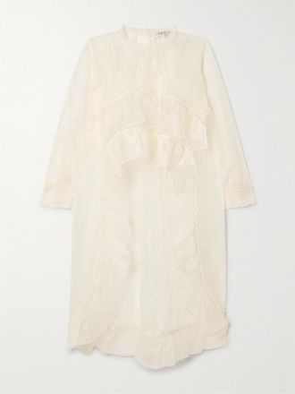 Sea New York Haut Asym&eacute;trique En Organza De Soie &Agrave; Volants Cornelia - Cr&egrave;me