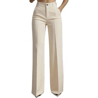 Generic Pantalon de costume &eacute;l&eacute;gant pour femme avec taille haute et jambe droite, pantalon daffaires d&eacute;contract&eacute; avec taille haute, pantalon de travail &eacute;l&eacute;gan