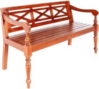 vidaXL Vidaxl - Banc Batavia 123 cm Bois dacajou massif Marron fonc&eacute;