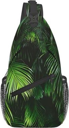 Generic Grand sac &agrave; bandouli&egrave;re motif plantes de la for&ecirc;t tropicale - Sac &agrave; dos de voyage pour homme - Sac &agrave; dos de randonn&eacute;e