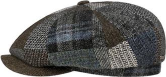 Stetson Casquette Hatteras Viscott Patchwork Homme - Made in The EU Gavroche avec Visiere, Visiere Automne-Hiver Automne Hiver - L (58-59 cm) Marron-Bleu