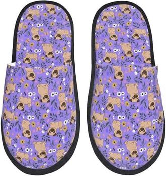 Generic Carlins Et Fleurs Femme Homme Slippers Confortable Chaussures De Maison Antid&eacute;rapantes Pantoufles Pour Maison Hiver Ext&eacute;rieur M