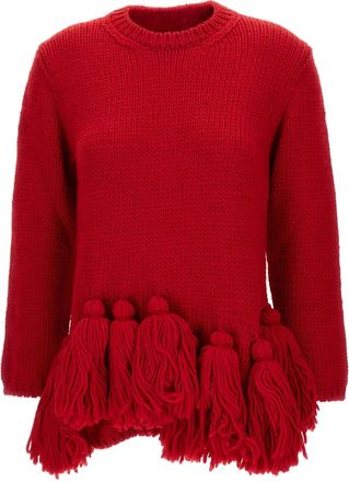 Comme Des Garçons Fransenpullover mit Quastendetail - Rot