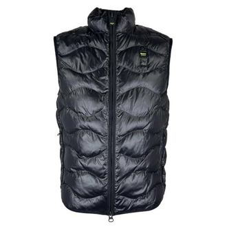 Blauer gilet imbottito Danny con trapuntatura a onde nero M
