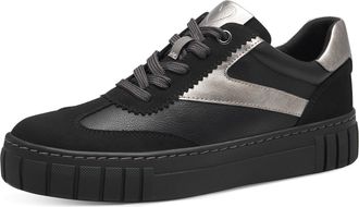 Marco Tozzi Damen Plateau Sneaker mit Schnürsenkeln Freizeit, Schwarz (Black Comb), 40 EU