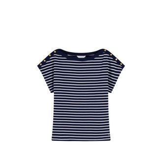 Tommy Hilfiger T-shirt &agrave; manches tombantes &agrave; boutons d&eacute;coratifs en coton
