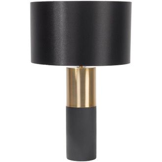 Beliani Beliani - Lampe à Poser Lampe de Table en Métal Gris et Doré avec Abat-jour Cylindrique Noir E27 Max 40W pour Chambre ou Salon au Design Moderne