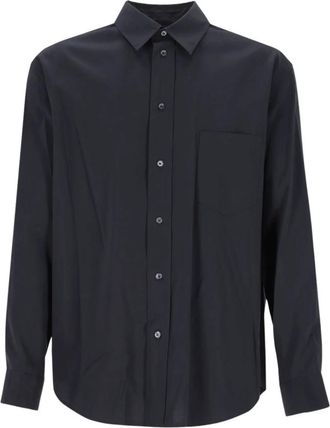 Emporio Armani Chemise Manches Longues en Viscose avec Poche Poitrine - Homme - Chemises - Bleu - Taille: L
