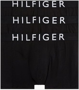 Tommy Hilfiger Herren 3er Pack Boxershorts Trunks mit Logobund, Schwarz (Blk/Blk/Blk), XXL