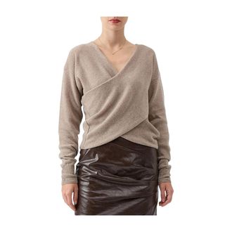 Federica Tosi Maglia Incrocio - - Knitwear - Damen - Beige - M