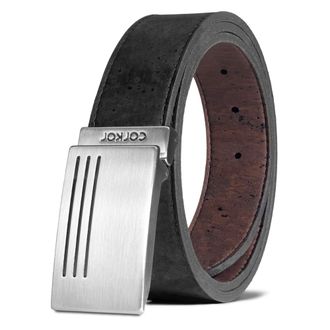 Corkor Wendbarer veganer Gürtel aus Kork für Herren, Schwarz, Braun, Schwarz/Braun, XXL