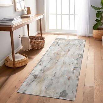 Generic Tapis Couloir Lavable en Machine 60x180 cm Passage Cuisine Chambre Adulte Tapis Couloir Long Coup de Pinceau Abstrait d&eacute;grad&eacute; Poil Ras Doux Descente d