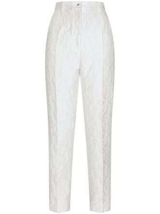 Dolce & Gabbana Klassische Zigarettenhose - Wei&szlig;