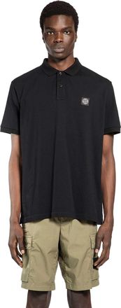 Stone Island Logo Appliqu&eacute;d Piqu&eacute; Polo Shirt