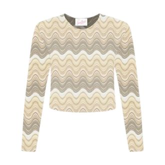 MC2 Saint Barth Damen Sea Wave T-Shirt - - Knitwear - Damen - Beige - S