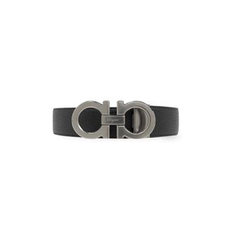 Ferragamo Homme, Accessoires, Noir, Taille: 100 CM Double Adjustable Gancini Belt