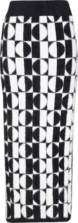 8 by YOOX FAUX FUR JACQUARD KNIT MIDI SKIRT