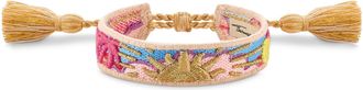 Thomas Sabo Thomas Sabo Armband mit Sonne, Palme und Kaktus in Gold, Pink und Grün Polyester 15,00-24,00 cm ACC0046-302-7-L24V